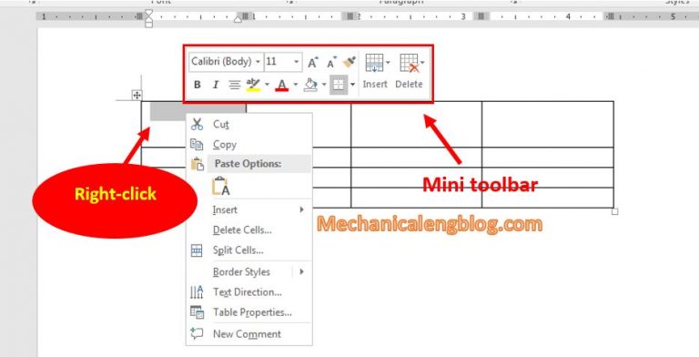 4 ways to insert diagonal line in Word table - Mechanicaleng blog