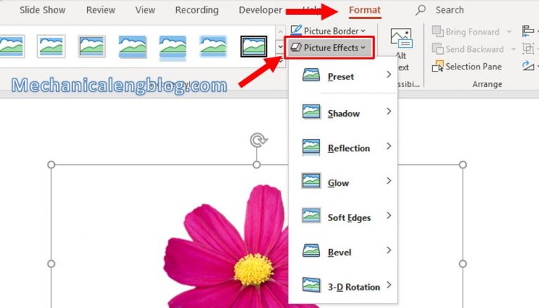 Add shadow effect for object in PowerPoint - Mechanicaleng blog
